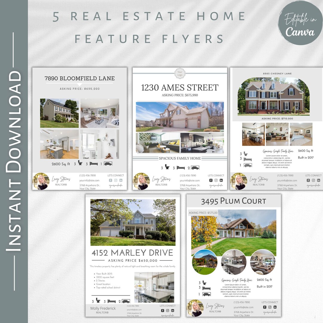 Home Feature Sheet Bundle Property Feature Sheets Real Estate Marketing ...