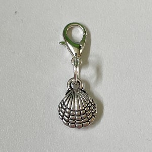 Silver Clam Shell Charm Stitch Marker, Charm Bracelet Addition, or Key ...