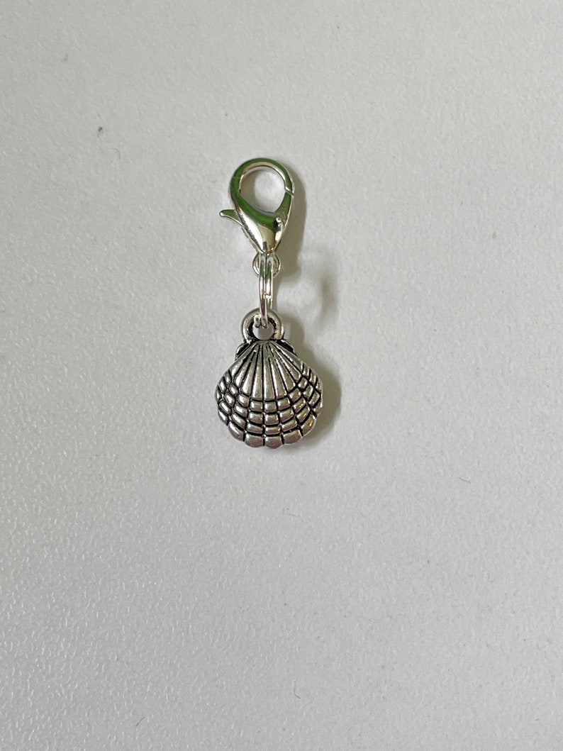 Silver Clam Shell Charm Stitch Marker, Charm Bracelet Addition, or Key ...