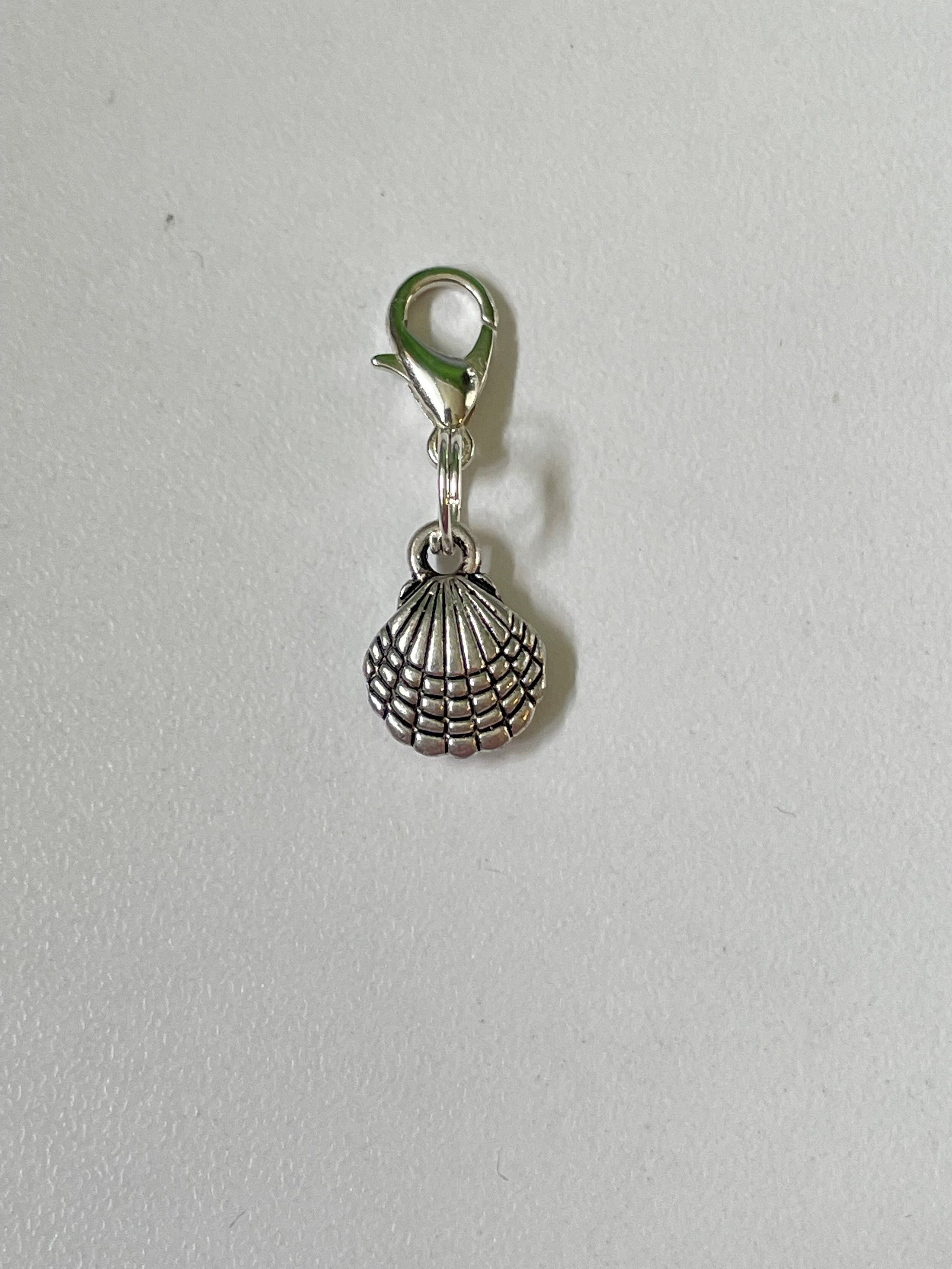 Silver Clam Shell Charm Stitch Marker, Charm Bracelet Addition, or Key ...