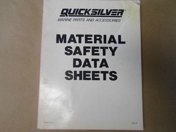 Quicksilver Marine Material Safety Data Sheets A-605-388 OEM - Etsy