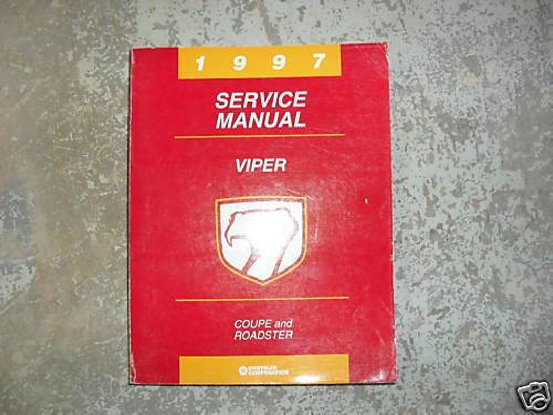 1997 Dodge Viper Coupe & Roadster Service Shop Repair Workshop Manual ...