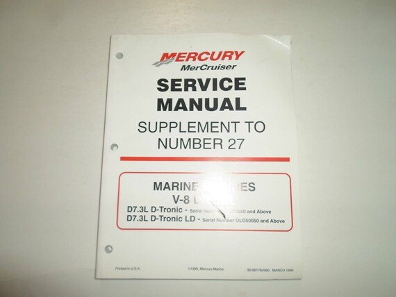 2000 Mercury Mercruiser Supplement 27 Marine Engines … - Gem