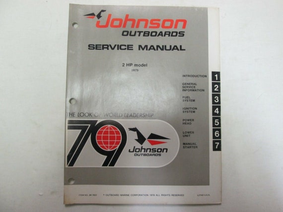 1979 Johnson Outboards 2 Hp Models 2r79 Service Repai Gem