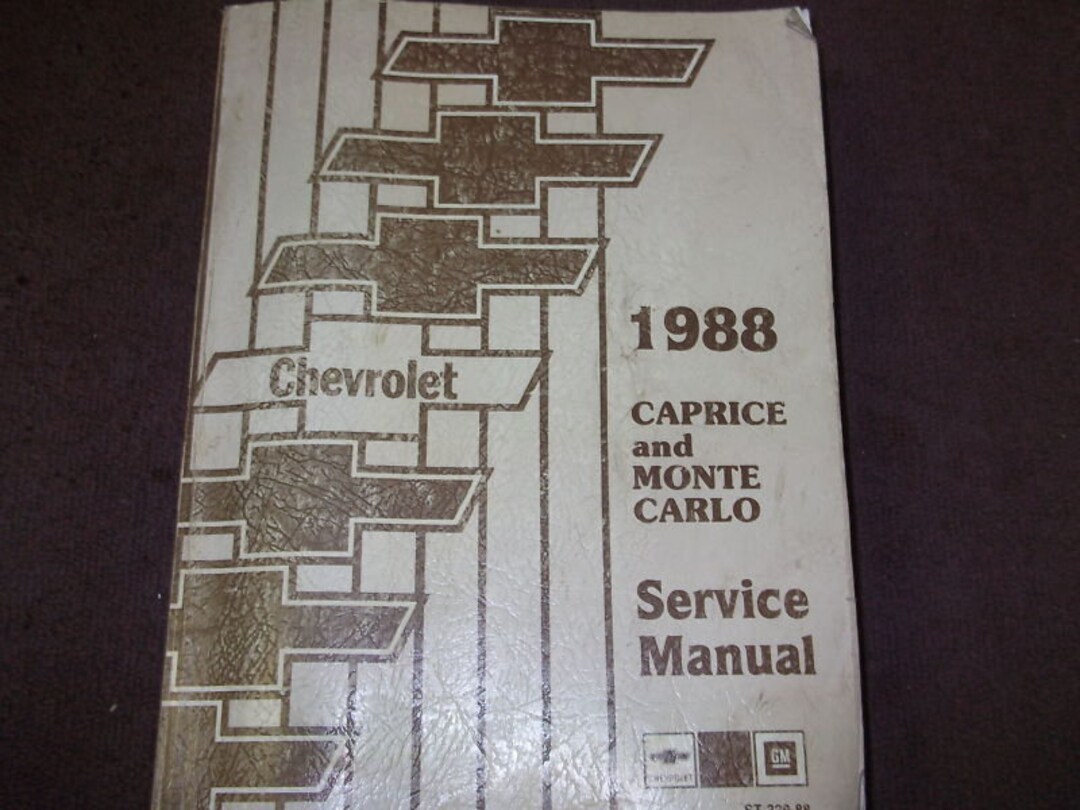 1988 Chevy Caprice & Monte Carlo Repair Service Shop Manual Factory Oem ...