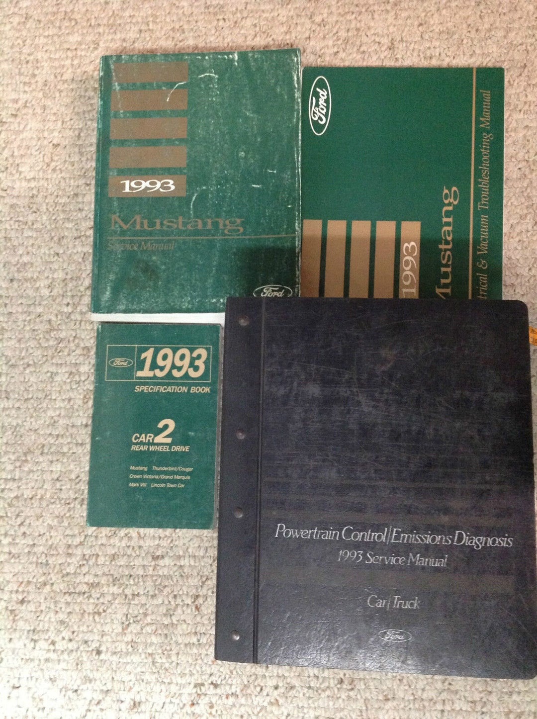 1993 Ford Mustang Service Shop Repair Manual Set W Pced + Specs ...
