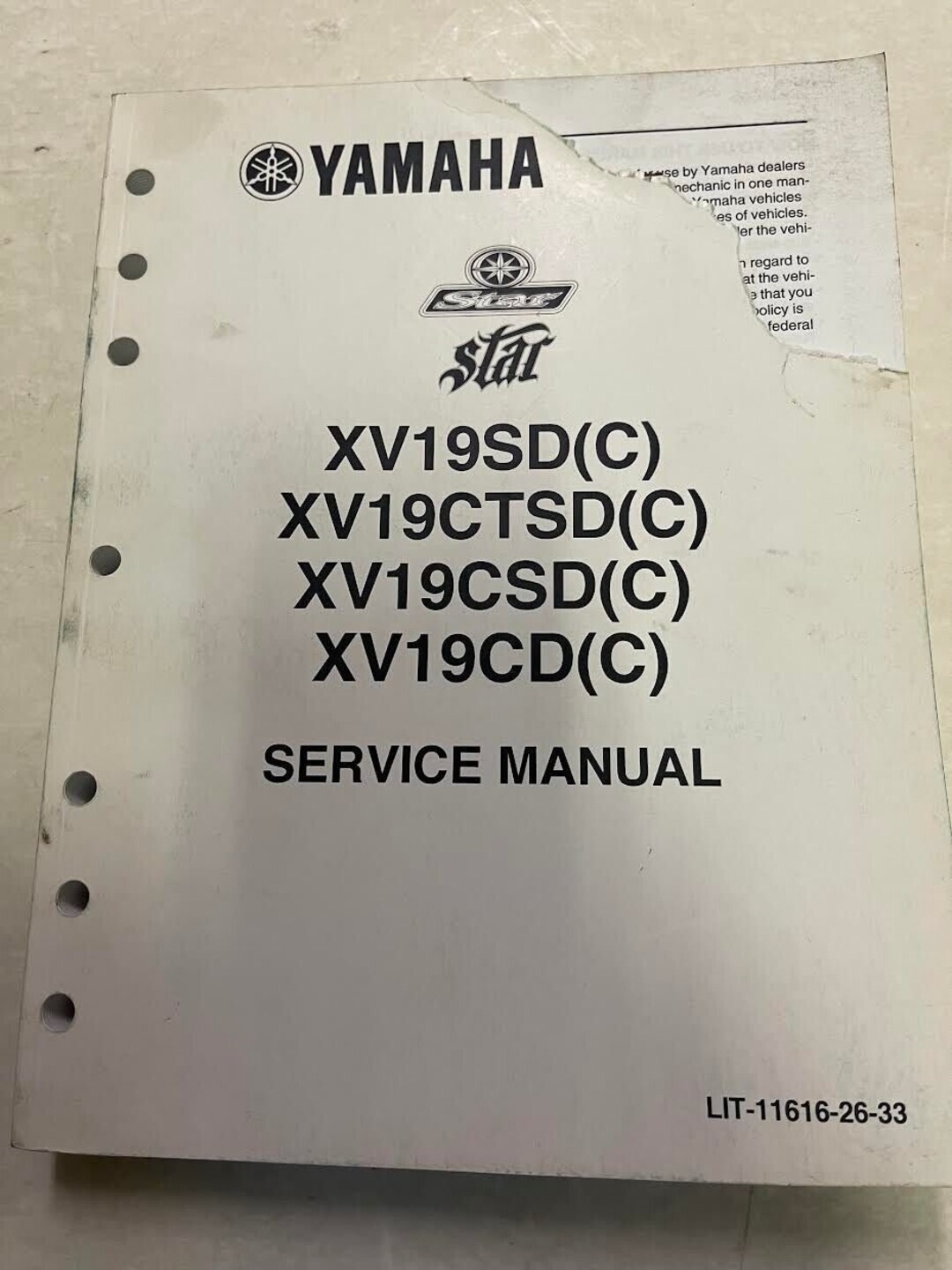 2013 Yamaha Xv19sd Star Xv19 Repair Service Shop Manual Lit-11616-26-33 ...