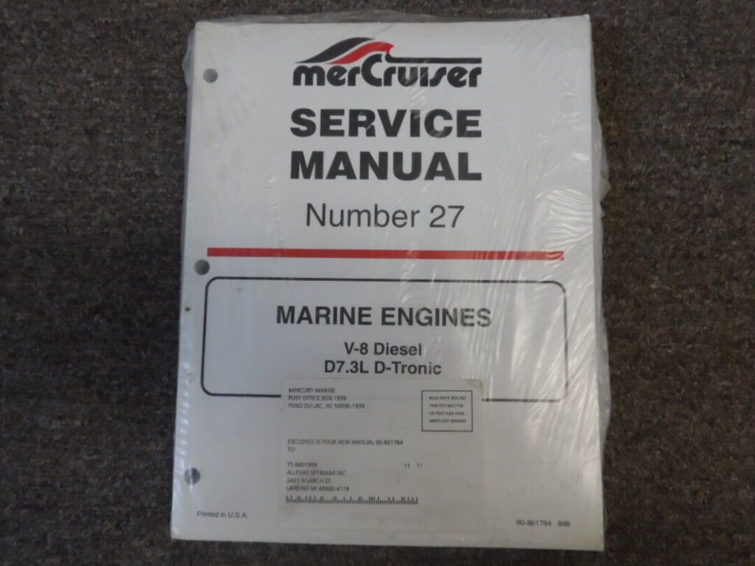1998 Mercruiser 27 Marine Engines V-8 Diesel D7.3L D-tronic Service ...