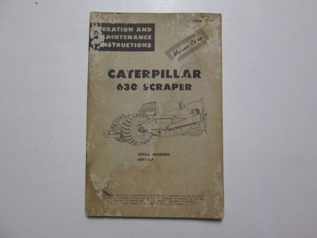 Caterpillar 630 Scraper Operation and Maintenance Instructions 60F1-UP ...