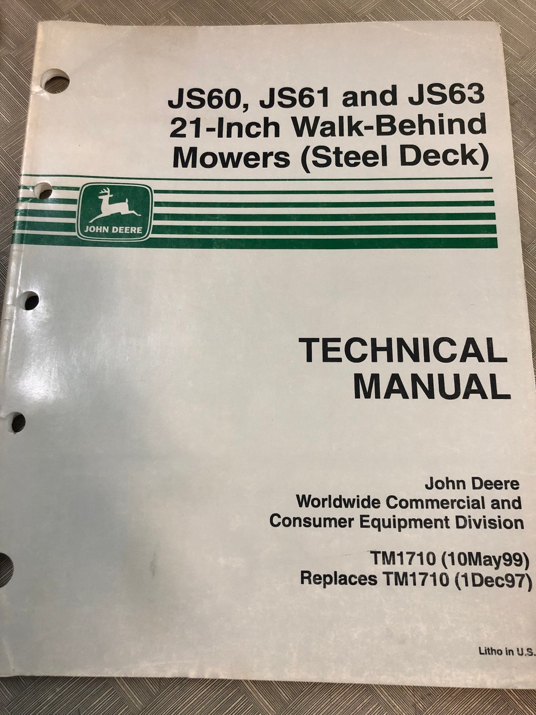 John Deere JS60 JS61 & JS63 21-inch Walk-behind Mowers Steel Deck ...