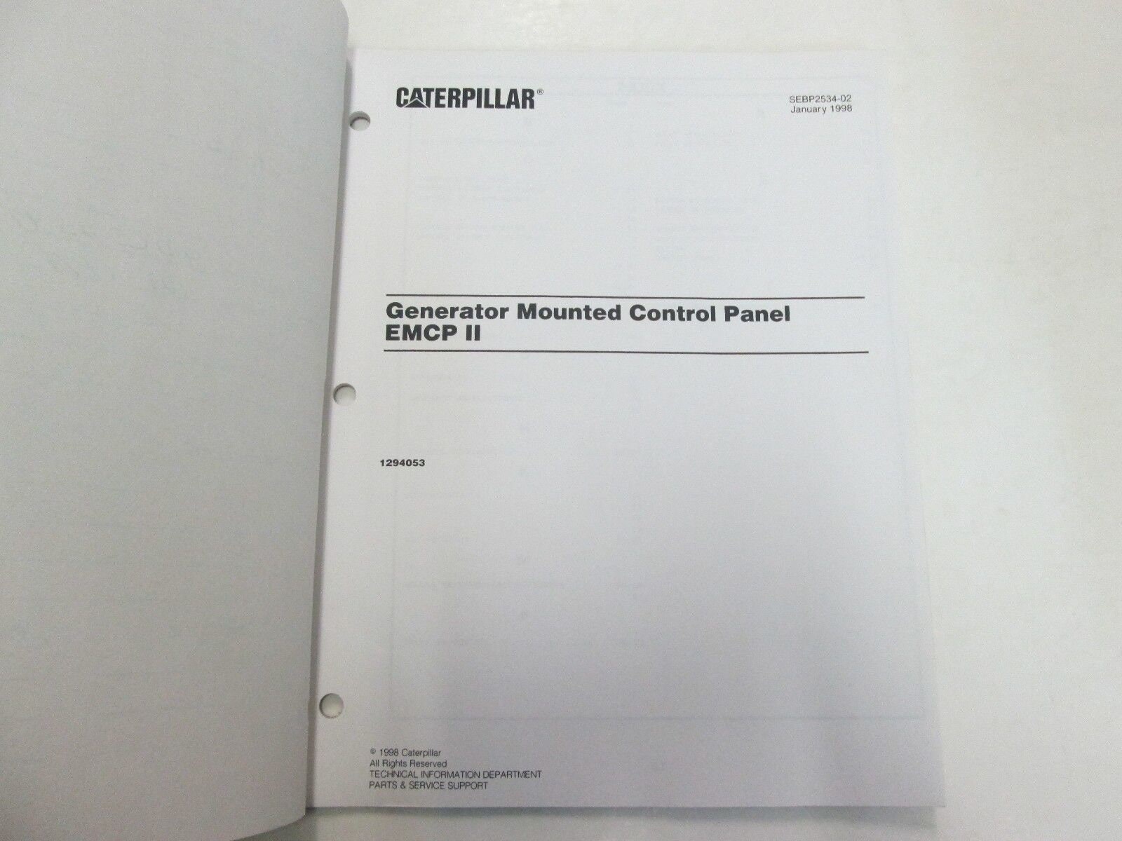 Caterpillar Generator Mounted Control Panel Emcp Ii Parts Manual ...