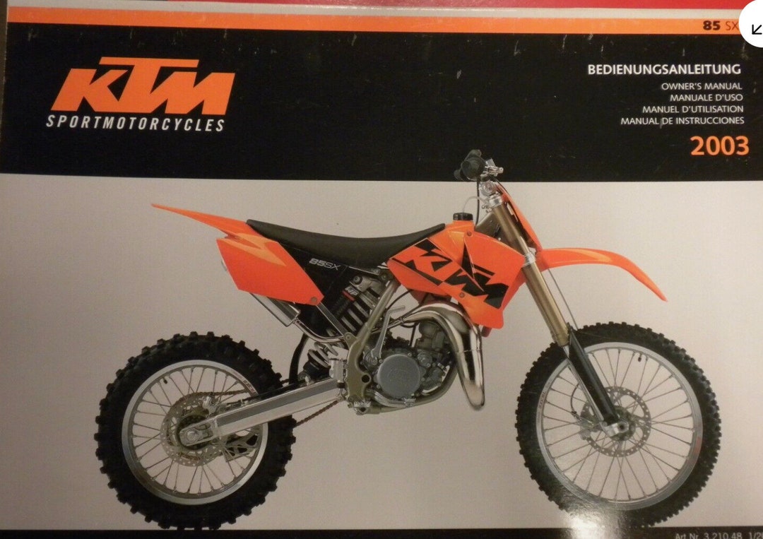 2003 KTM 85SX 85 SX Owners Operators Owner Manual OEM - Etsy