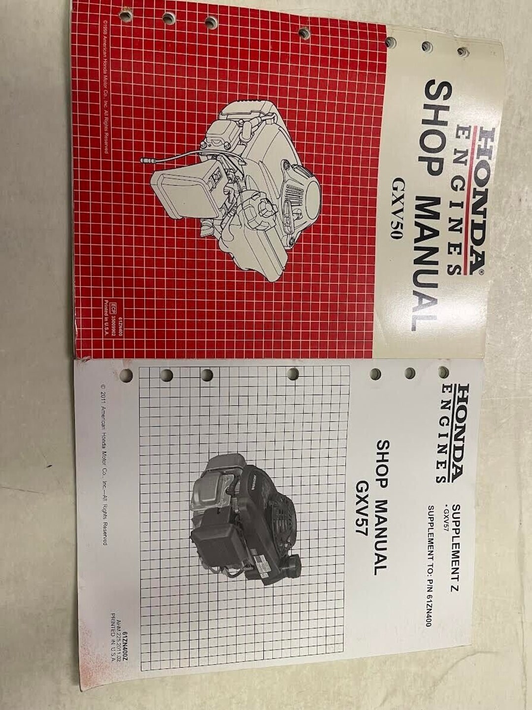 Honda Engines GXV50 GXV57 Shop Service Manual Set OEM 61ZN400 - Etsy
