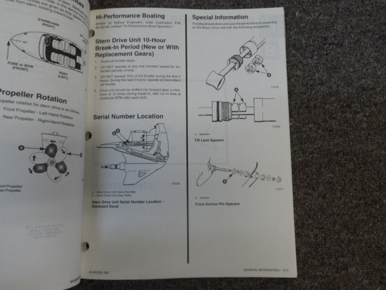 1992 Mercruiser 20 Blackhawk Stern Drive Unit Manual OEM - Etsy