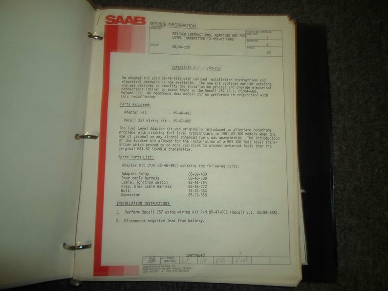 1975 1985 Saab Paint Codes Turbocharger Service Campaign - Etsy