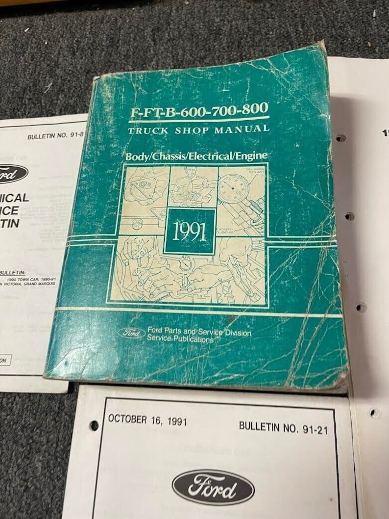 1991 Ford FTB 600 700 800 Truck Service Shop Repair Manual Set W EWD ...
