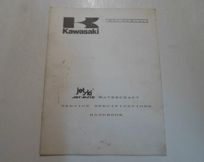 1989 1990 Kawasaki Jet Ski Watercraft Service Specifications Handbook ...