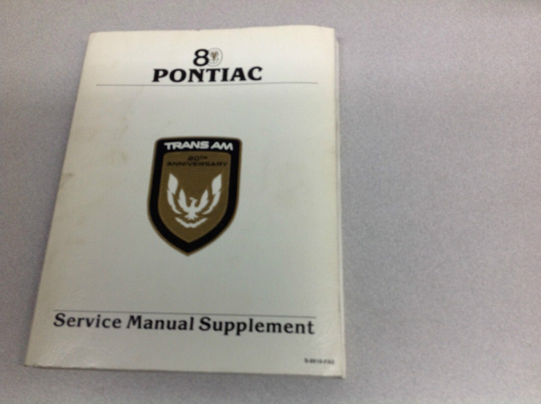 1989 Pontiac Firebird Trans Am Service Repair Shop Manual - Etsy