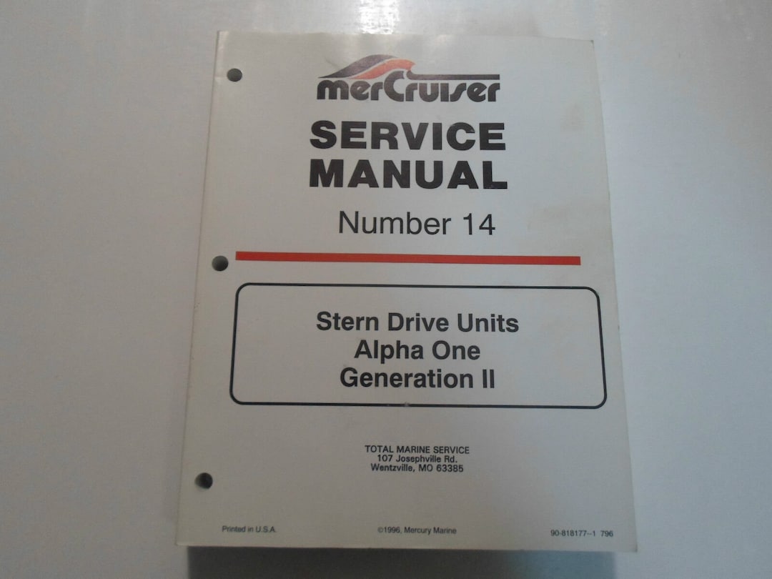 1997 Mercruiser 14 Stern Drive Units Alpha One Service Manual 90-818177 ...