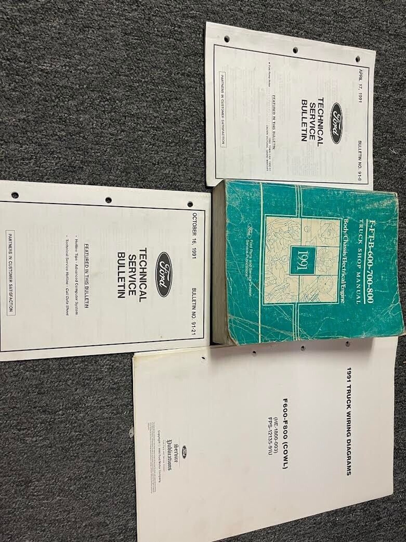 1991 Ford FTB 600 700 800 Truck Service Shop Repair Manual Set W EWD ...