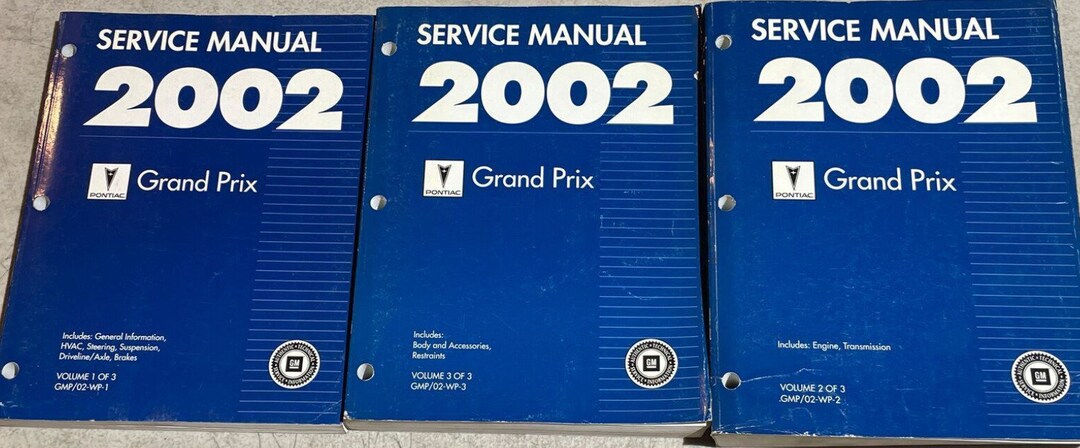 2002 Pontiac Grand Prix Service Shop Repair Workshop Manual Set FACTORY ...