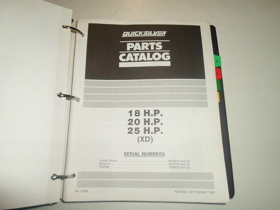 1986 87 88 1989 Quicksilver Part Catalog Manual 6 8 9… - Gem