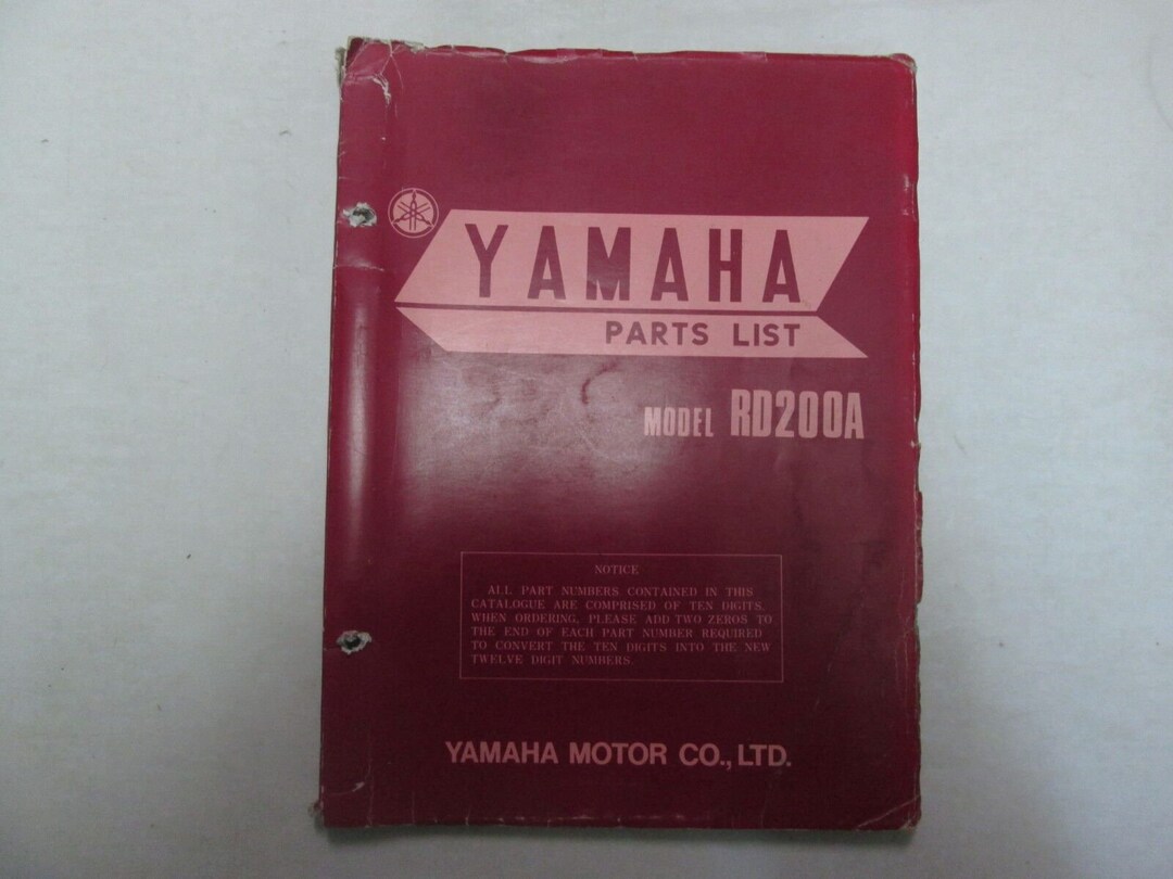 1973 Yamaha Model RD200A Parts List Catalog Factory OEM LIT-10013-97-00 ...