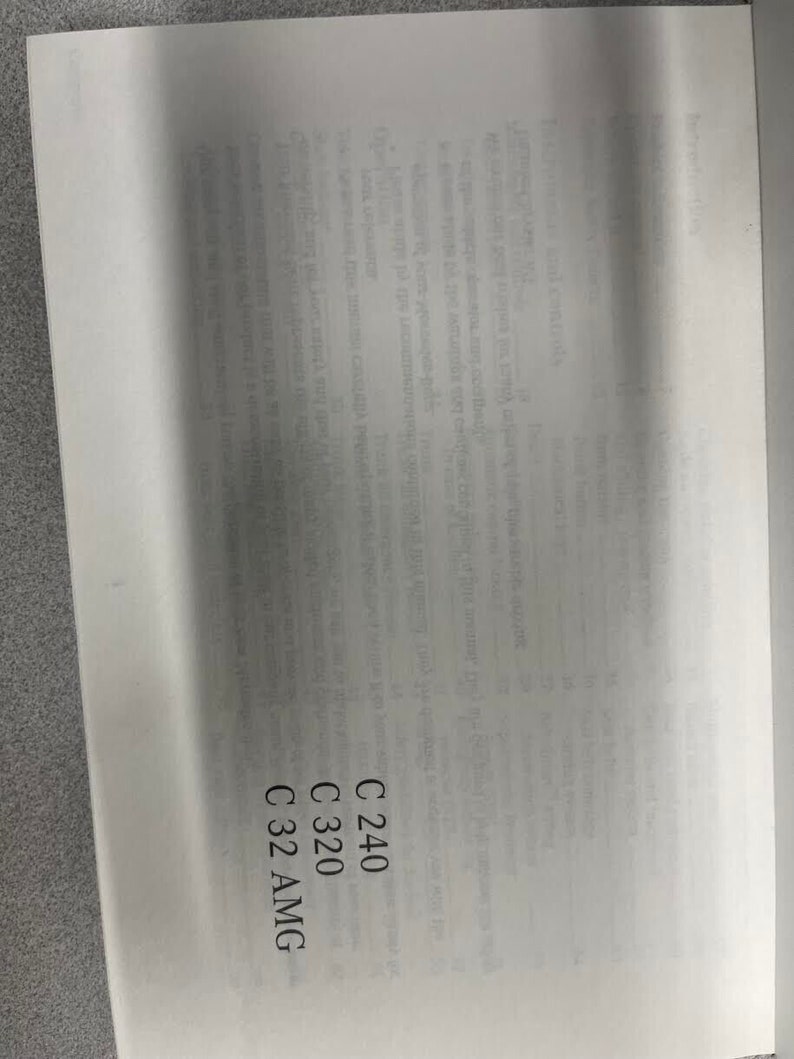 2002 Mercedes Benz C Class C Class Models Owners Operators Manual Oem ...