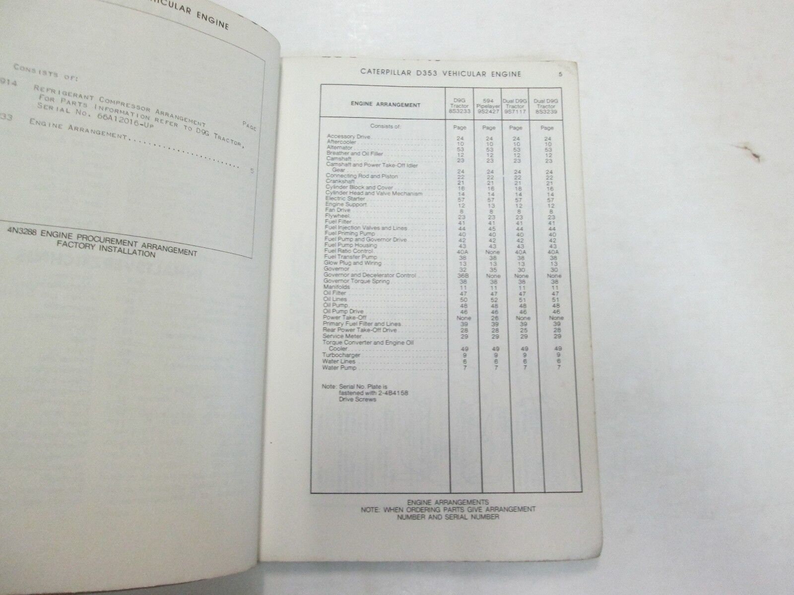 Caterpillar D353 Vehicular Engine 97u1-up Parts Book Manual - Etsy