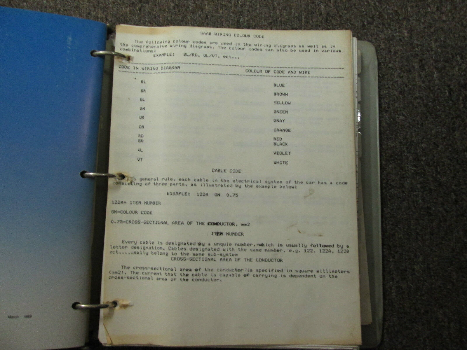 1980s 90s Saab 900 Wiring Color Code Wiring Diagram Electrical Manual ...