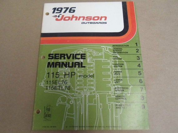 1976 Johnson Outboards Service Shop Manual 115 HP 115… - Gem