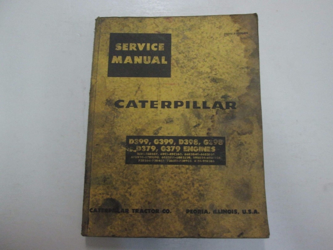 Caterpillar D399 G399 D398 G398 D379 G379 Engines Service Manual OEM - Etsy