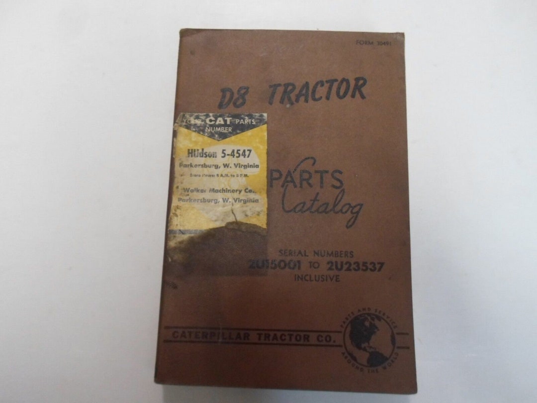 Caterpillar D8 Tractor Parts Catalog Manual 2u15001 To 2u23537 Cat