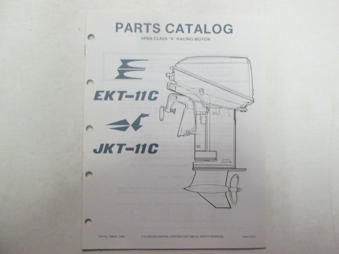 1987 Omc Johnson Evinrude Ekt-11c Jkt-11c Parts Catalog Manual 398894 ...