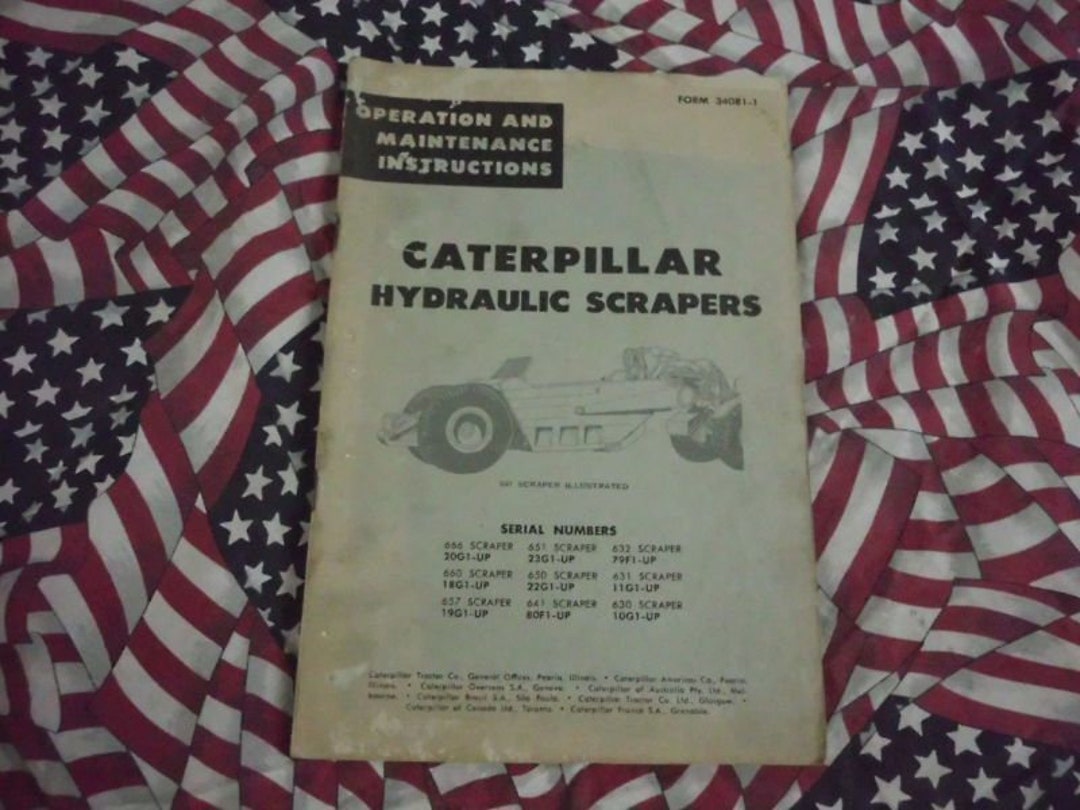 Caterpillar Hydraulic Scraper Operation Manual - Etsy
