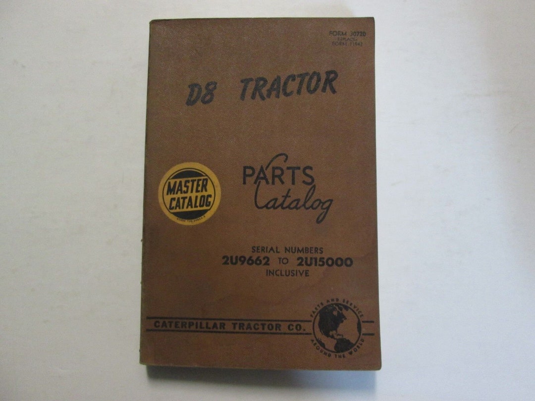 Caterpillar D8 Tractor Parts Catalog 2u9662 To 2u15000 Used Oem