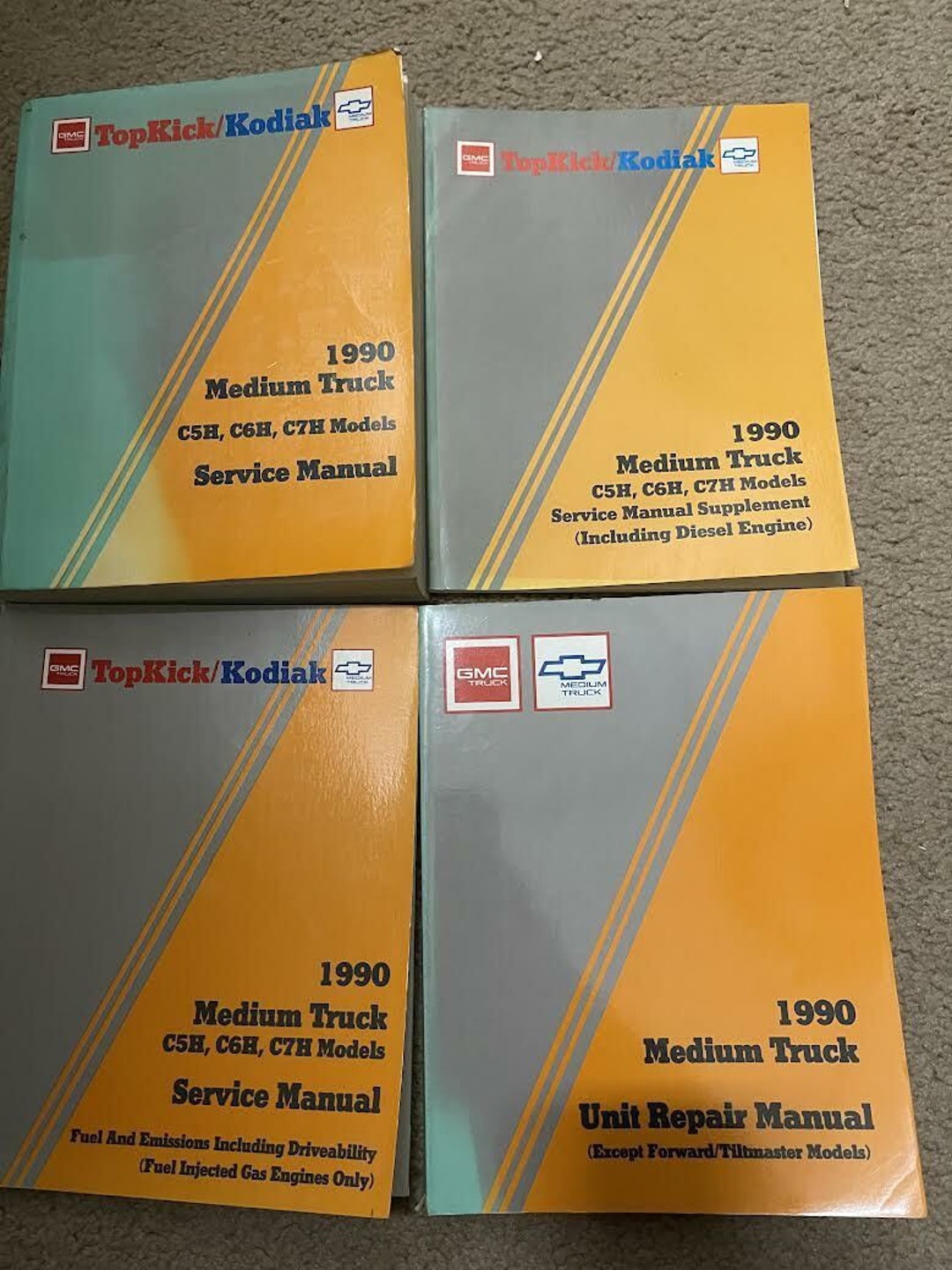 1990 Chevy GMC Topkick Kodiak Truck P6 Motorhome B7 Service Manual Set ...