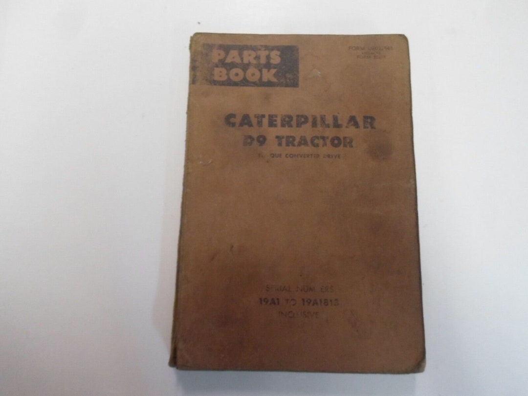 Caterpillar D9 Tractor Torque Converter Drive Parts Book Manual WORN ...