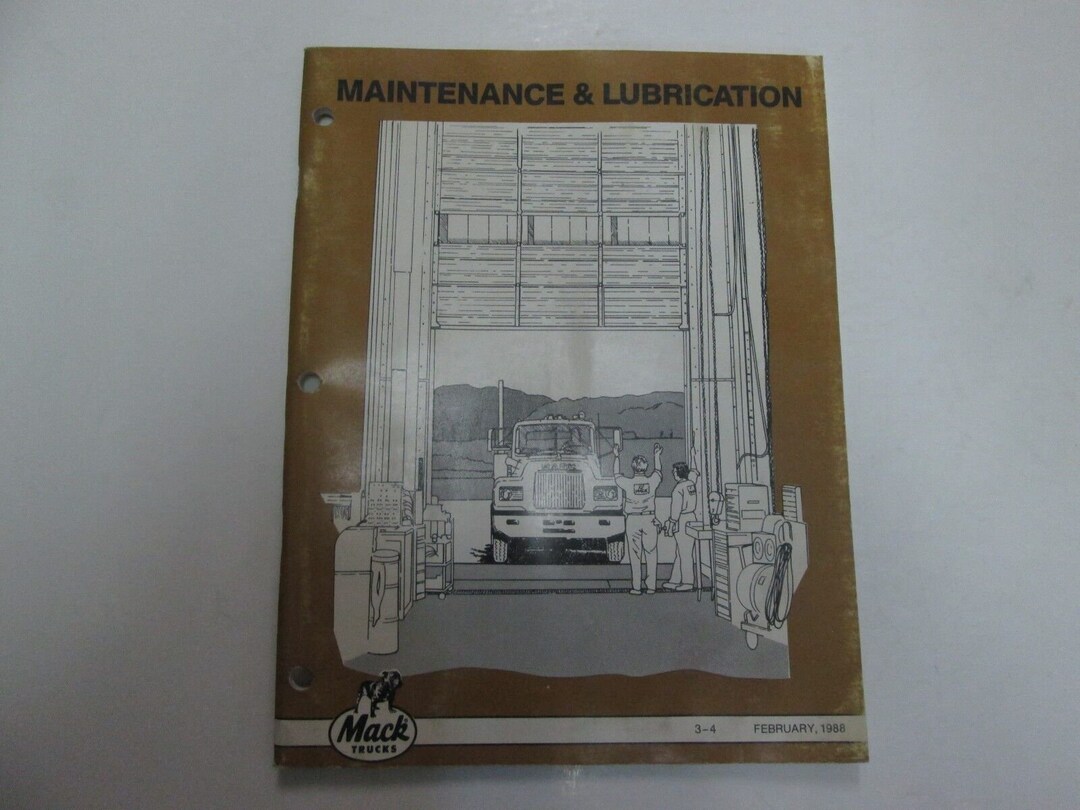 1989 Mack Trucks Maintenance & Lubrication Manual Water Damaged Factory ...