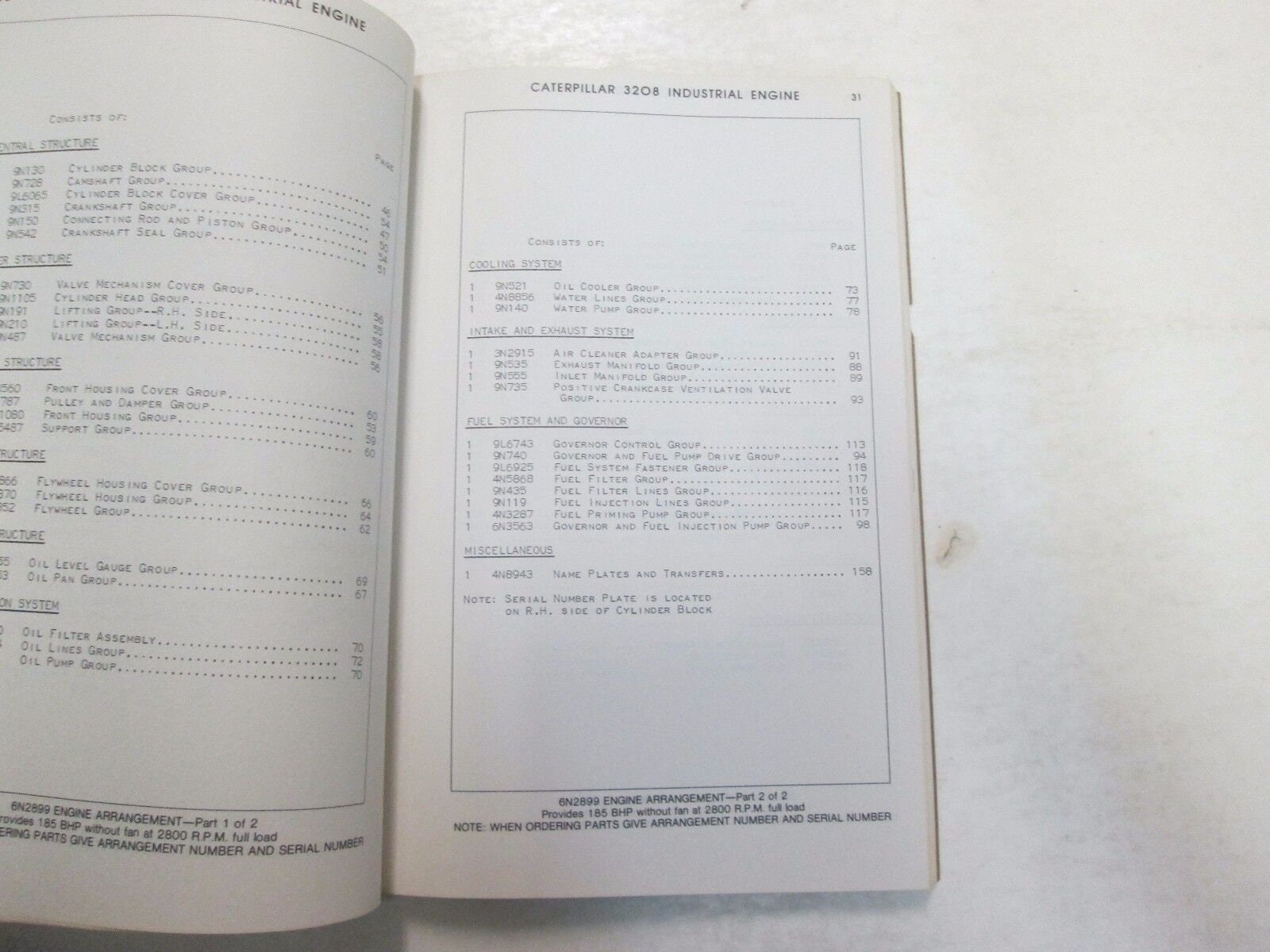 Caterpillar 3208 Industrial Engine Parts Book Manual Damaged - Etsy