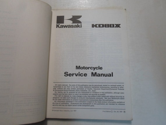 1988 Kawasaki KD80X Motorcycle Service Shop Repair Wo… - Gem