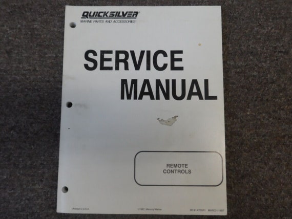 1997 Quicksilver Marine Remote Controls Service Manual - Etsy