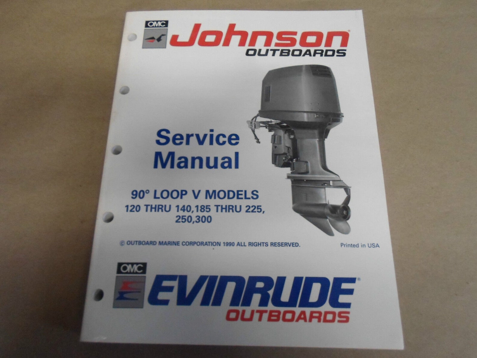 1991 Johnson Evinrude Outboards 90 Loop V Models 120 140 185 225 250 ...
