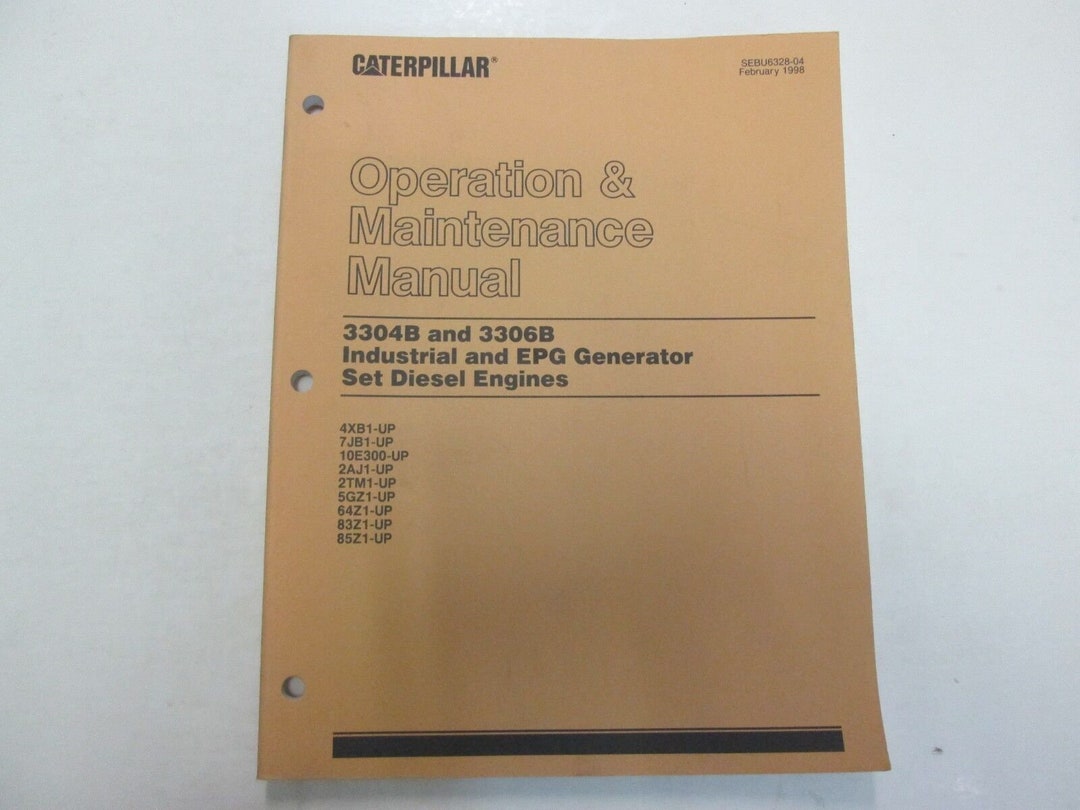 Caterpillar 3304B 3306B Industrial EPG Generator Set Diesel Op Maint ...