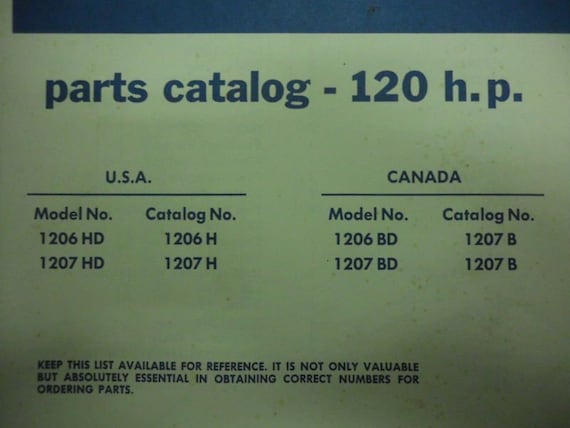 1971 Chrysler Outboard 120 HP Parts Catalog Manual OE… - Gem