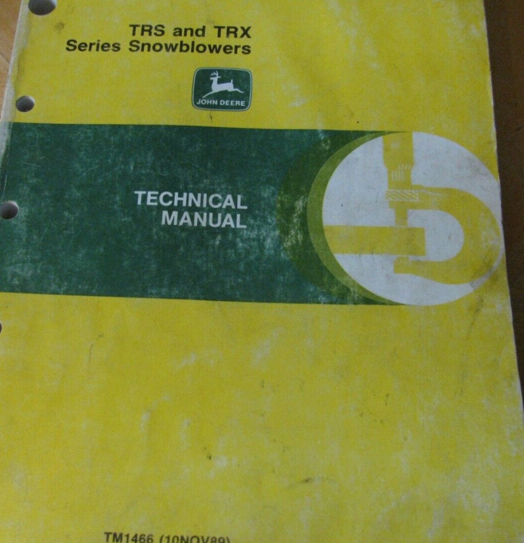 John Deere TRS and TRX Series Snowblowers Technical Service Manual ...