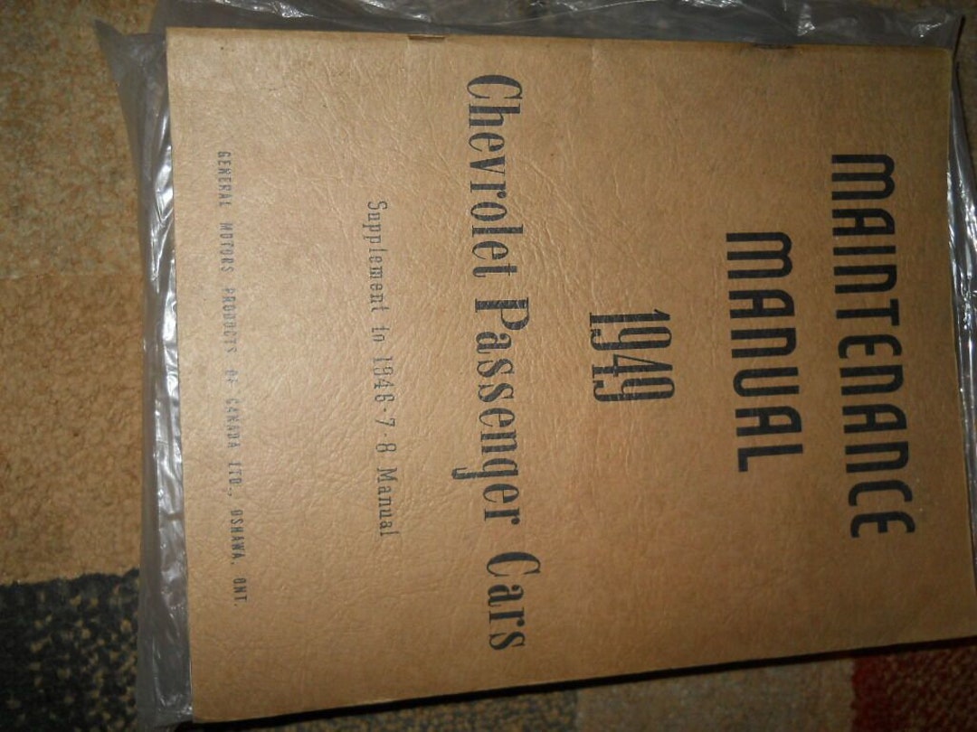 1946 1947 1948 1949 Chevy Car Service Shop Repair Manual Supplement Cdn ...
