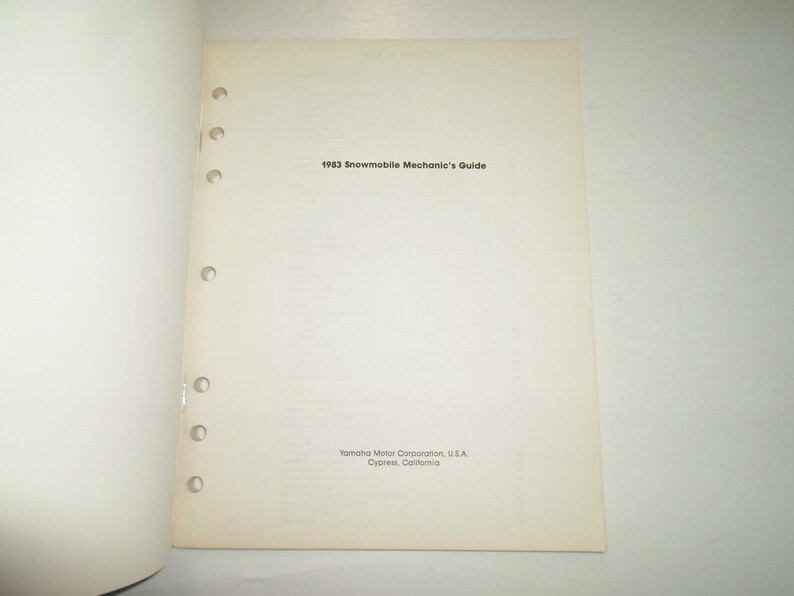 1983 Yamaha Snowmobile Mechanics Guide Manual Factory Oem Book 83 ...