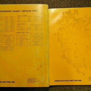1986 Isuzu Impulse Jr Service Repair Shop Workshop Manual Factory Oem ...
