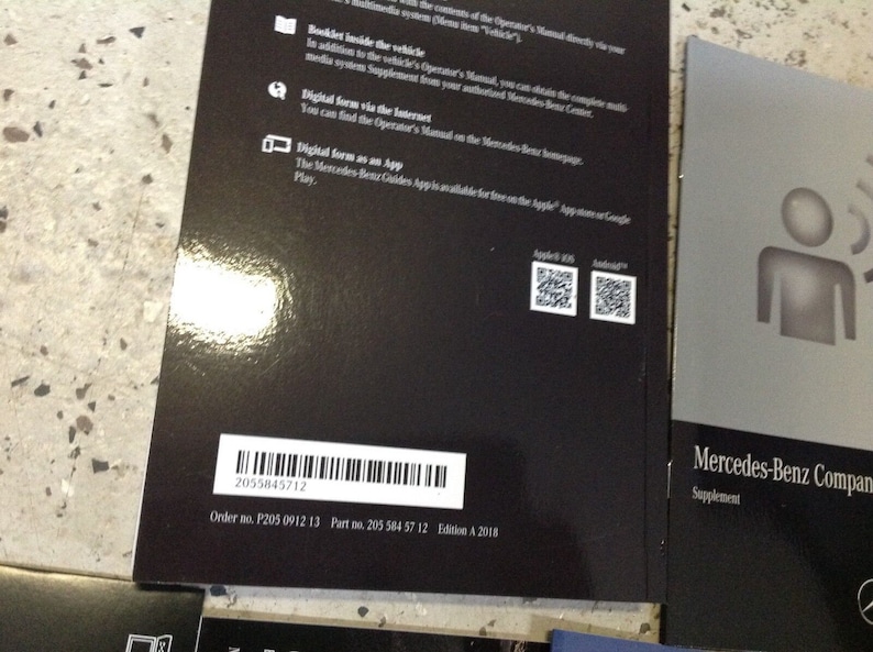 2018 Mercedes Benz C Class Sedan Owner Owners Operators Manual Set Factory Oem - Etsy